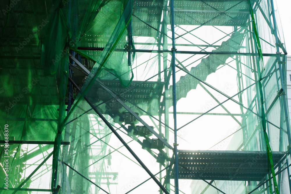 Green shading Net was used prevent construction sewage around ...