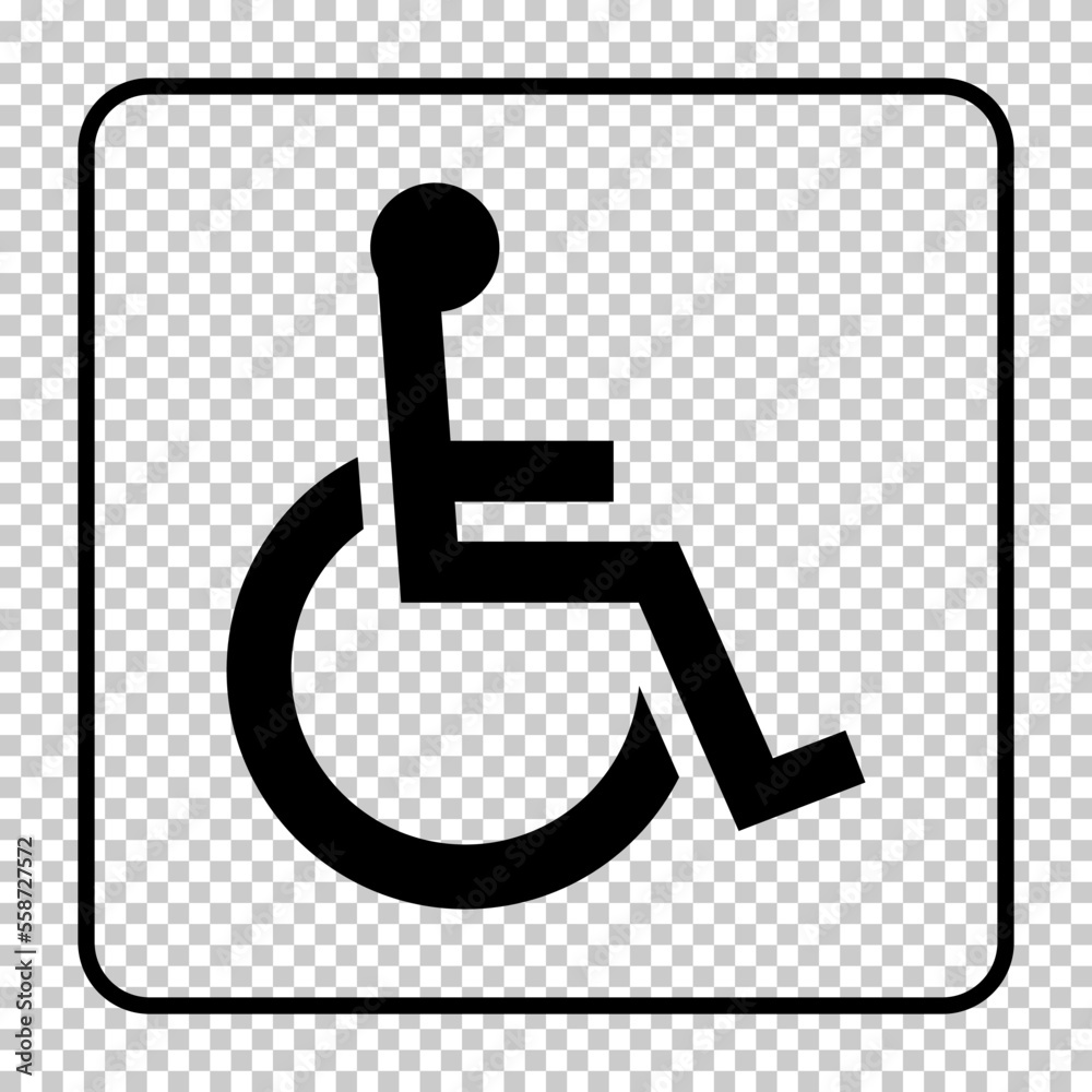 Wheelchair symbol isolated on transparent background. A stylized image ...