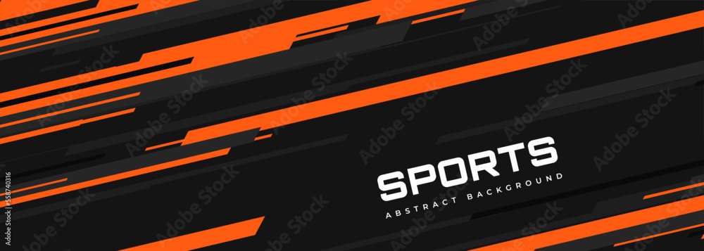 Modern sports banner design with diagonal orange and gray lines ...