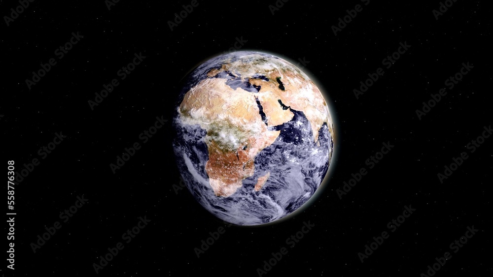 Rotation planet. Earth globe. Global sphere planet. Realistic Earth ...