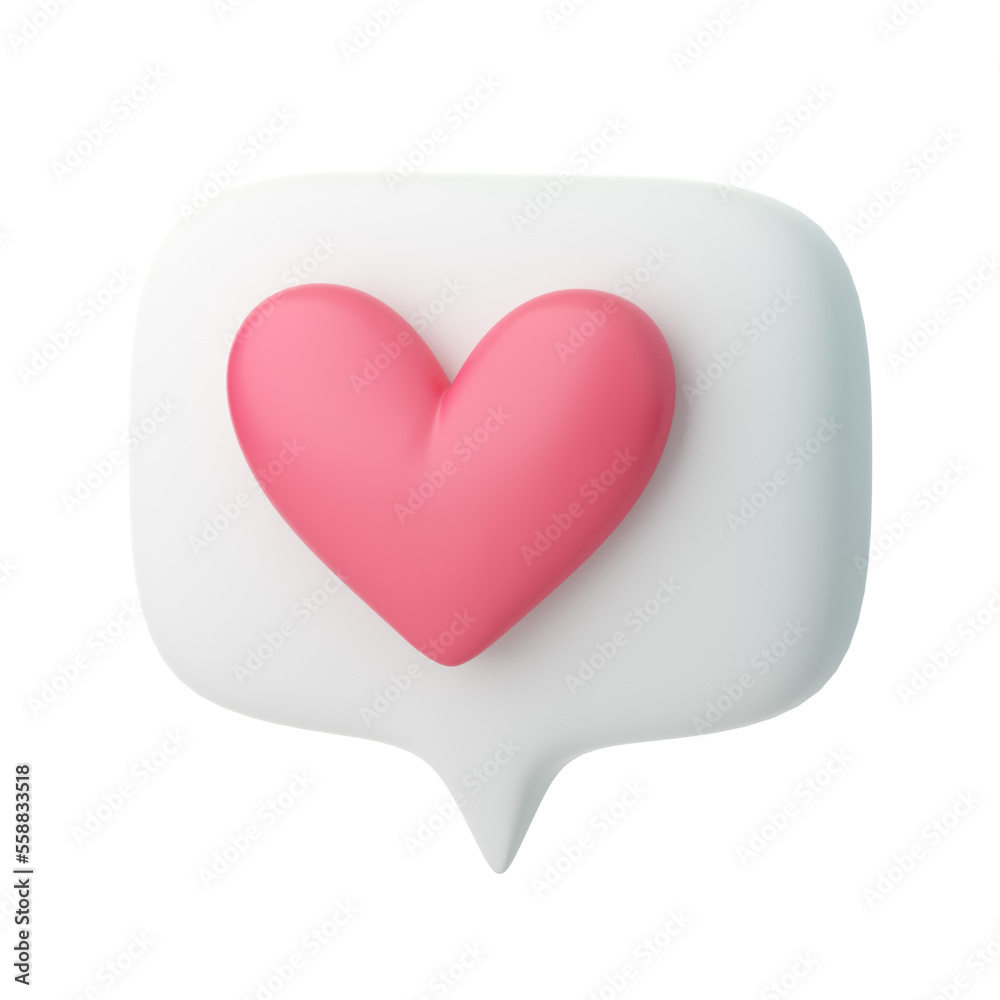 3d like symbol in message bubble. Social media icon concept. Realistic ...