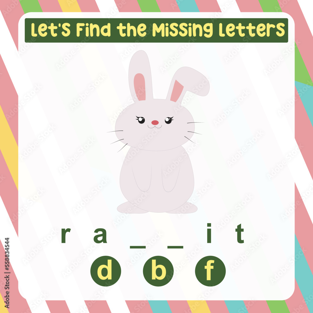 Missing letter worksheet. Complete the letters for animal names in ...