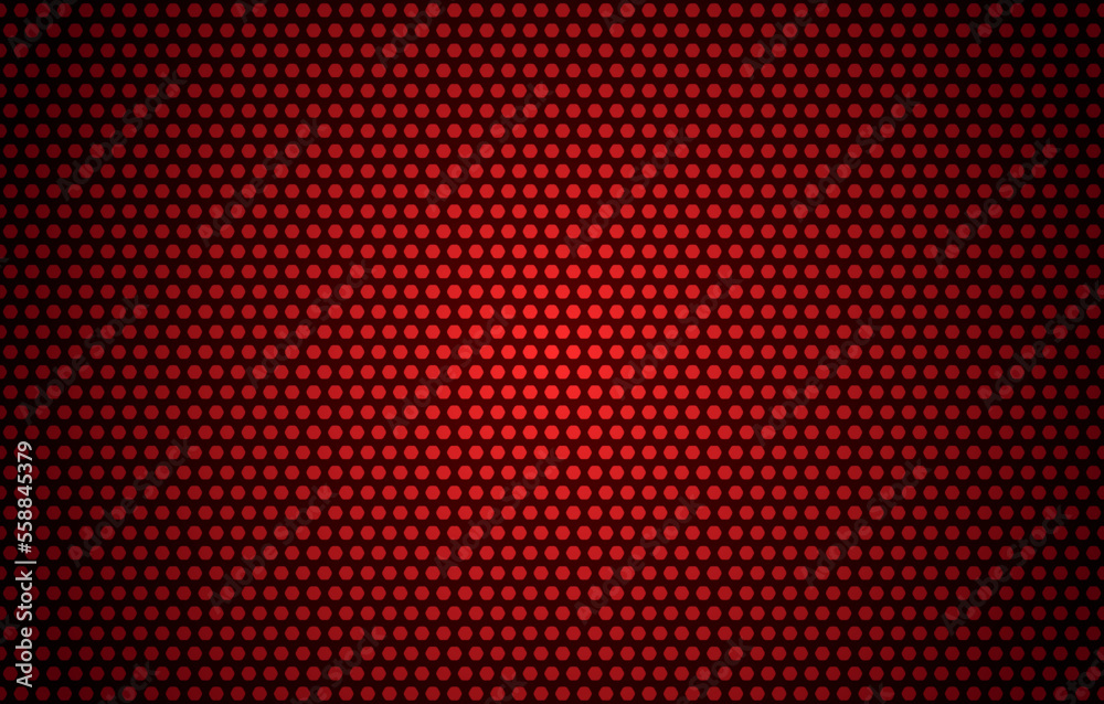Red perforated grill texture. 3d circle grid seamless pattern. Dotted ...