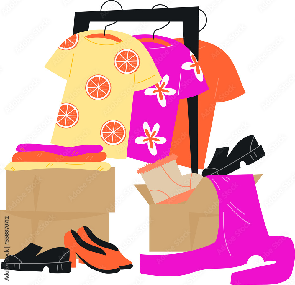 Emblem of second hand shop and swap party. Banner design internet flea ...