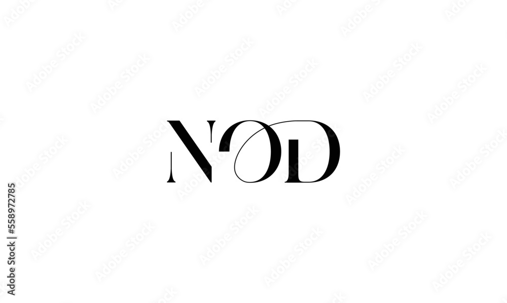 Vector de Stock NOD Letter logo design, NOD vector logo, NOD with shape ...