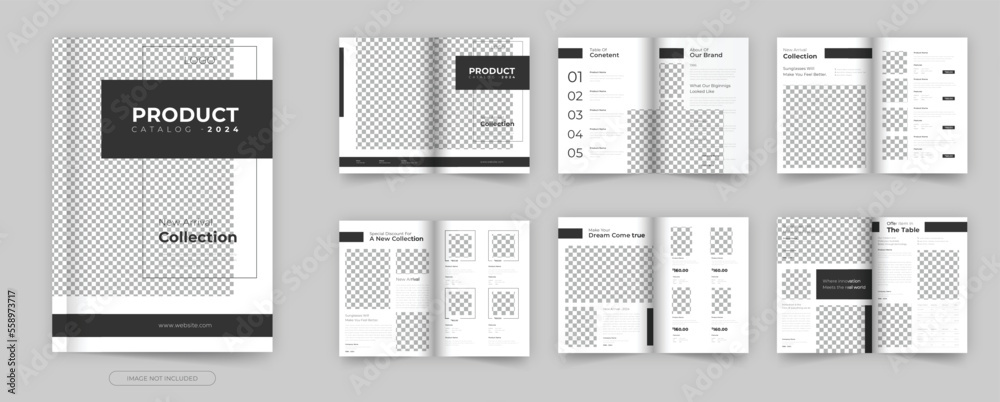 Product Catalog Design Layout Templates Stock Vector | Adobe Stock
