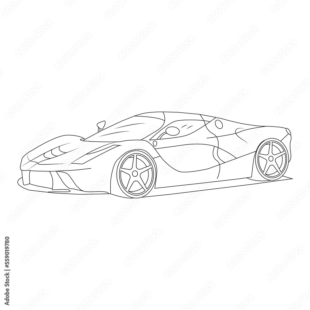 Car coloring page for kids Stock Vector | Adobe Stock