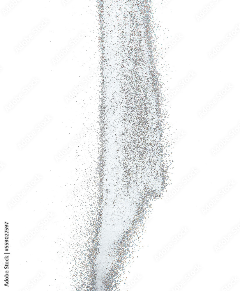 Million of white sand explosion, Photo image of falling down shower ...