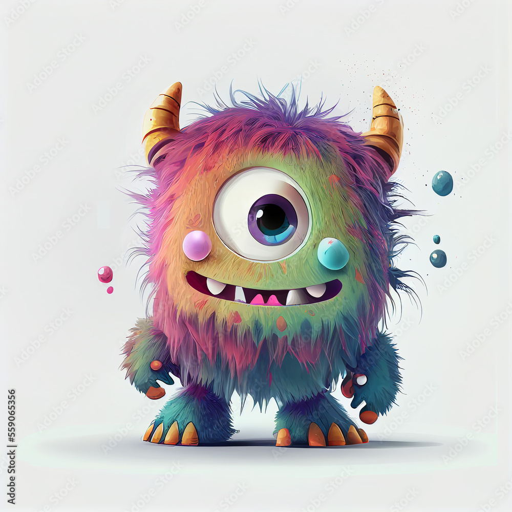Illustration cartoon cute Monsters on isolated background (Created with ...