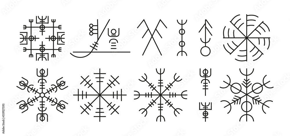 Nordic rune talisman. Scandinavian ancient pagan magic viking ...