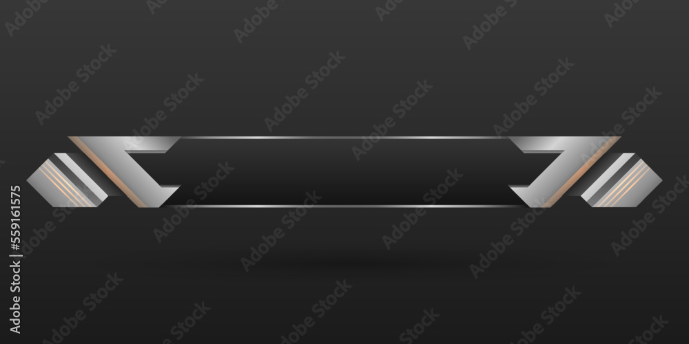 Abstract silver border lower third game interface screen title banner ...