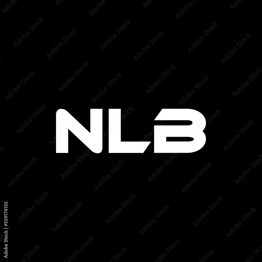 NLB letter logo design with black background in illustrator, vector ...