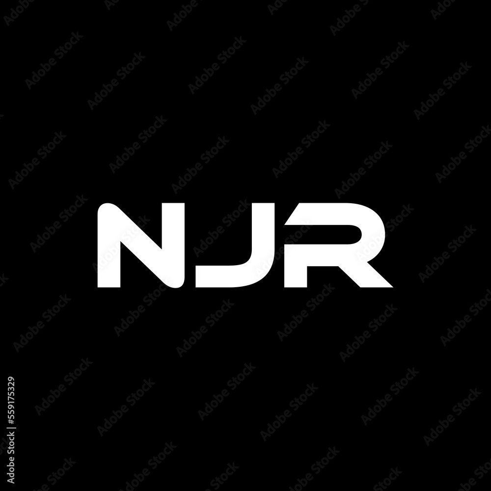 Stock-Vektorgrafik „NJR letter logo design with black background in ...
