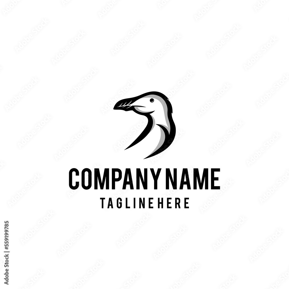 Auk bird logo design icon. Auk design inspiration. Auk logo design ...