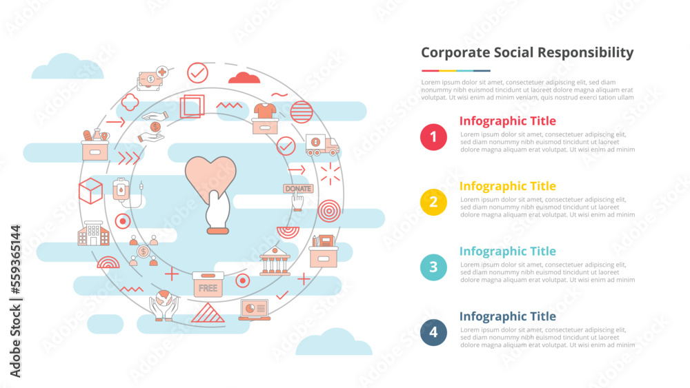csr corporate social responsibility concept for infographic template ...