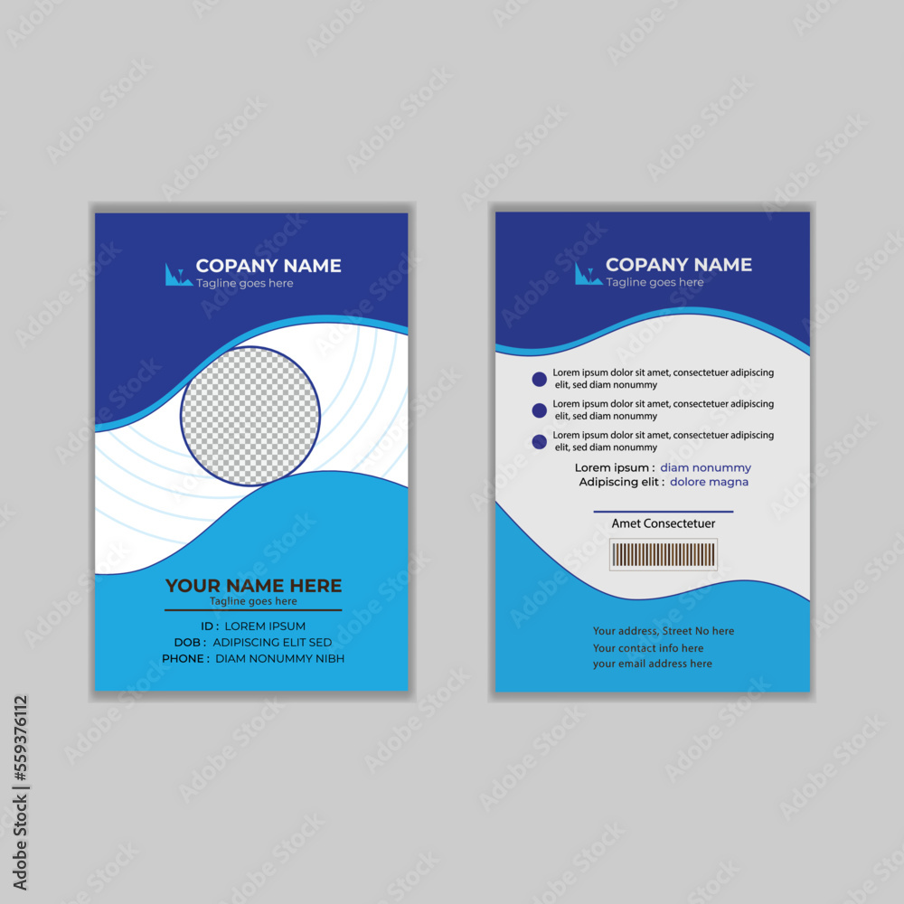 Vetor Personal ID Card, creative, modern, corporate, official, company ...