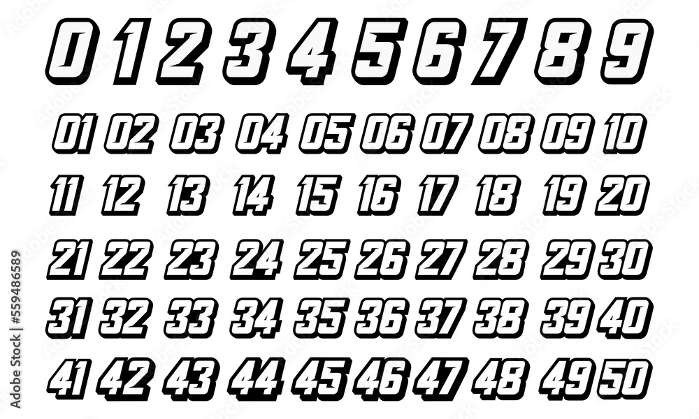 Racing Number, Set of Start Racing number, sport race number Stock Vector | Adobe Stock