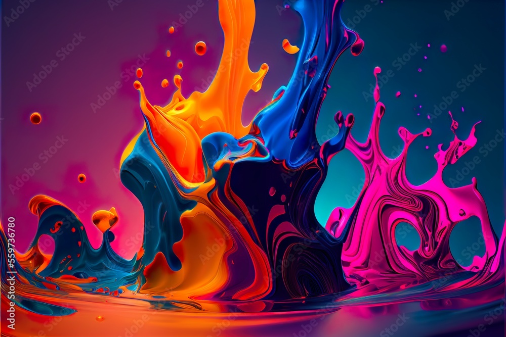 Colorful water splash background Generative AI Stock Illustration | Adobe Stock