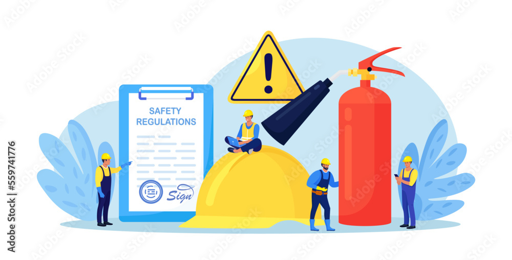 OSHA concept. Occupational safety regulations and health inspection ...