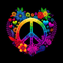 Retro 60s Peace Symbol Art Free Stock Photo - Public Domain Pictures