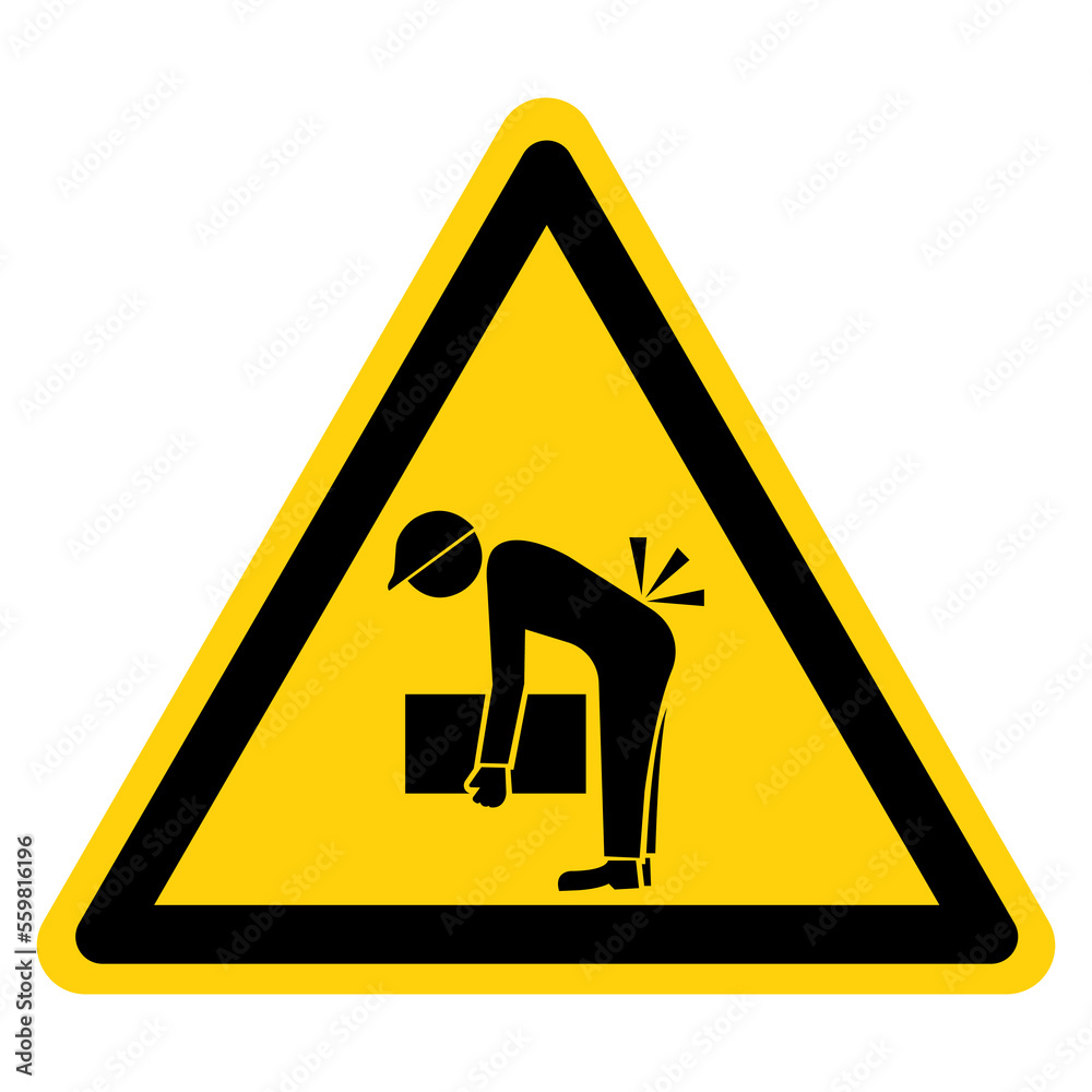 Lifting Hazard Symbol Sign,Vector Illustration, Isolated On White ...
