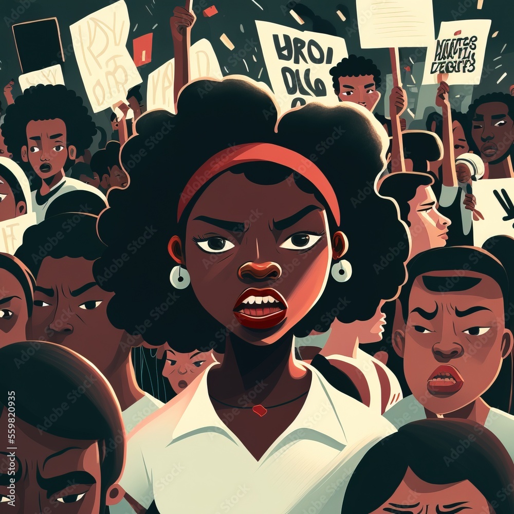 Black History Month celebration, group of people act of activism ...