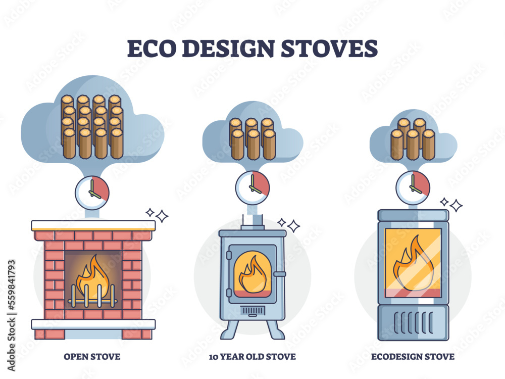 Eco design stoves wood consumption comparison with classical open or ...