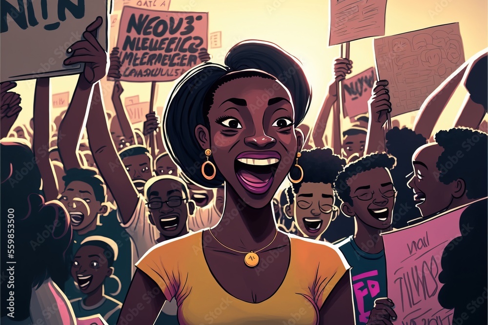 Black History Month celebration, group of people act of activism ...