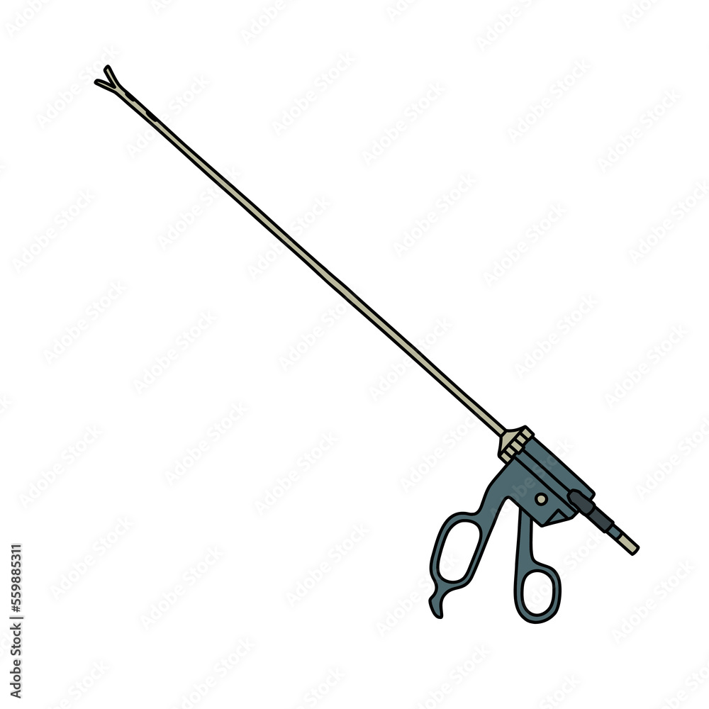 laparoscopic forceps doodle icon, vector color line illustration Stock ...