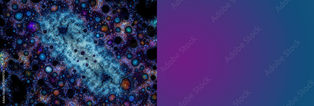 Cosmos, organic and vibrant pattern in pointillism-style. Copy space ...