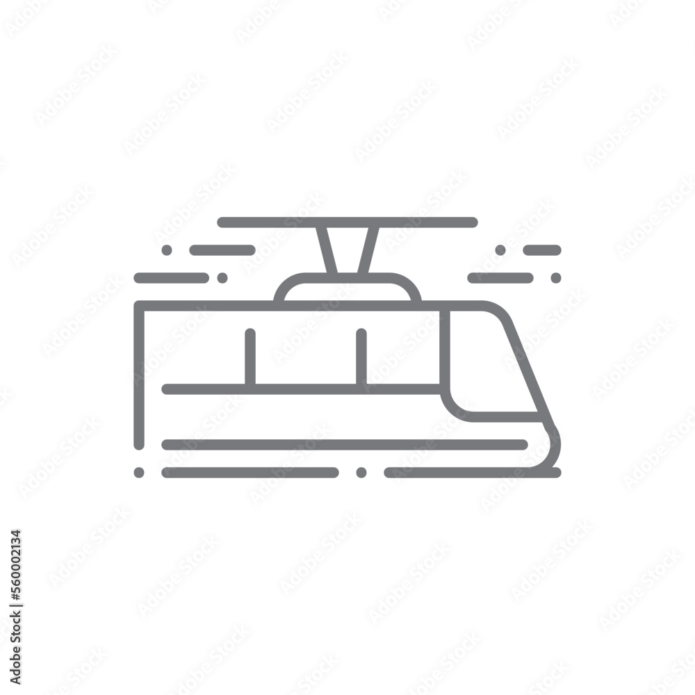 Tram Transportation icon people icons with black outline style. Vehicle, symbol, transport, line ...
