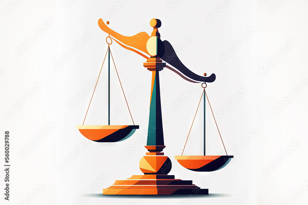 Scales of justice illustration. white background Stock Illustration ...