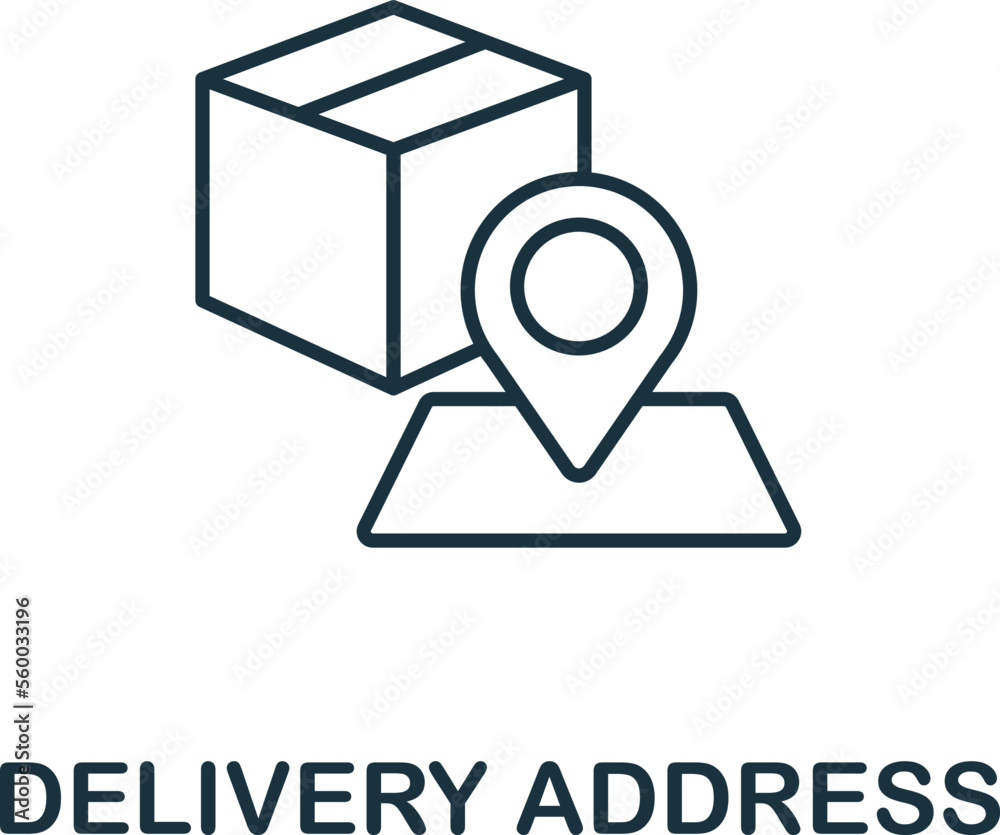 Delivery Address icon. Monochrome simple Food Delivery icon for ...