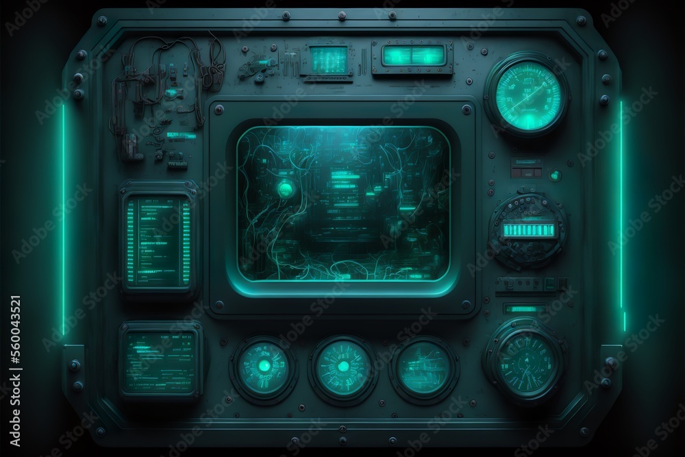 Stock-Illustration „Deep sea submarine equipment interface with sonar ...
