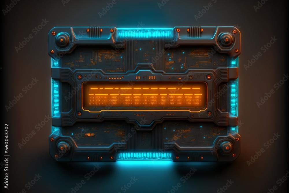 Glowing sci-fi energy bar loading screen monitor interface Stock ...