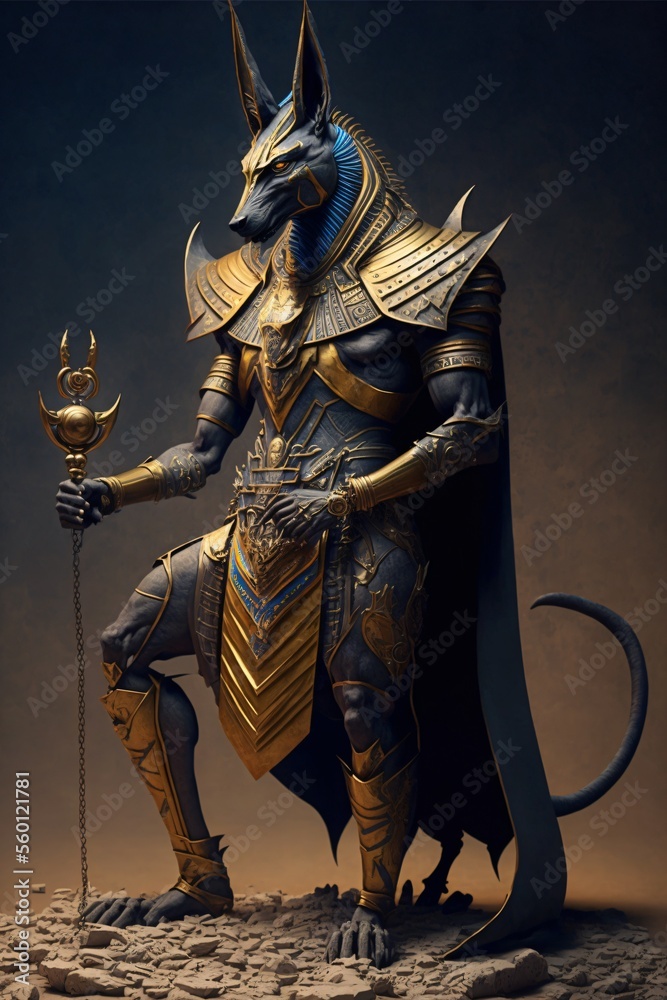 Anubis ancient Egyptian god of death. Fantasy scenery. concept art.generative ai Stock ...