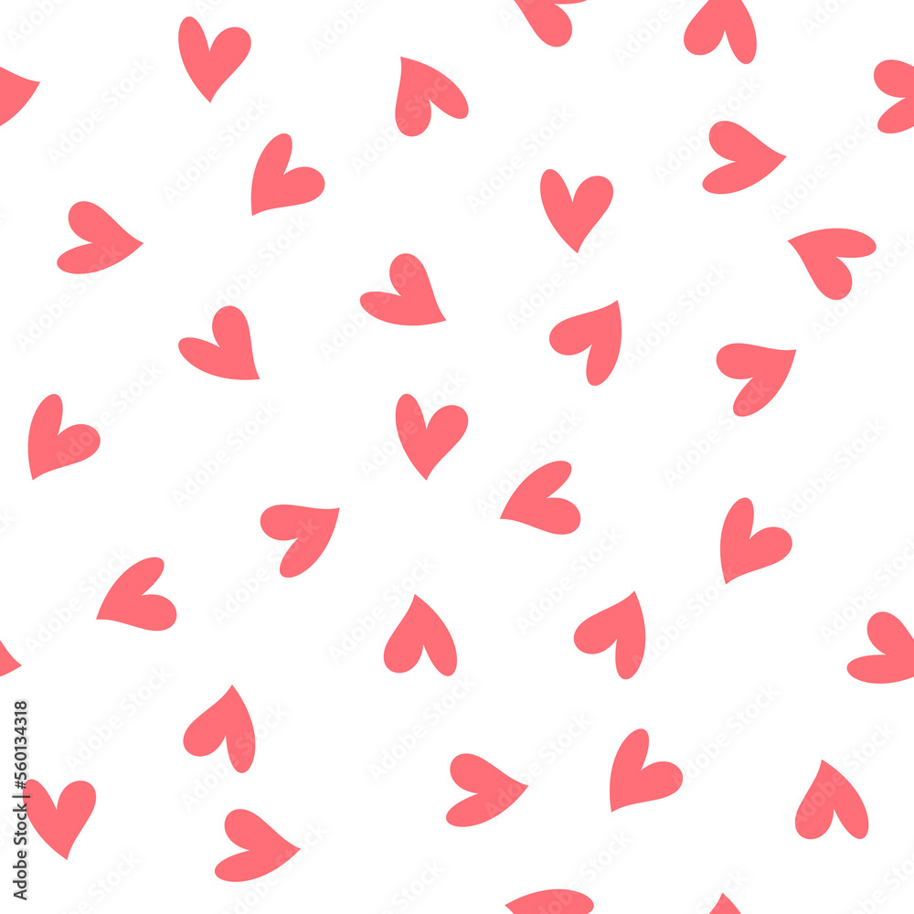 Seamless Pattern of Pink Heart Shape for Wrapping Paper, Card ...