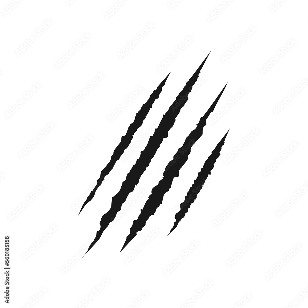 Animal Claw scratches icon. Claw scratches symbol. Cat tiger scratches ...