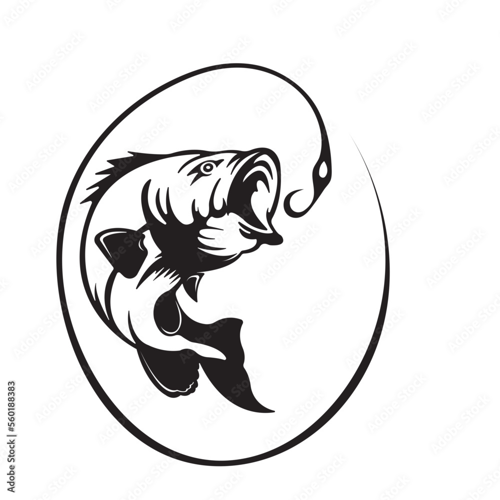 Vector de Stock Fisherman catching fish SVG, fishing svg, fish hook svg ...