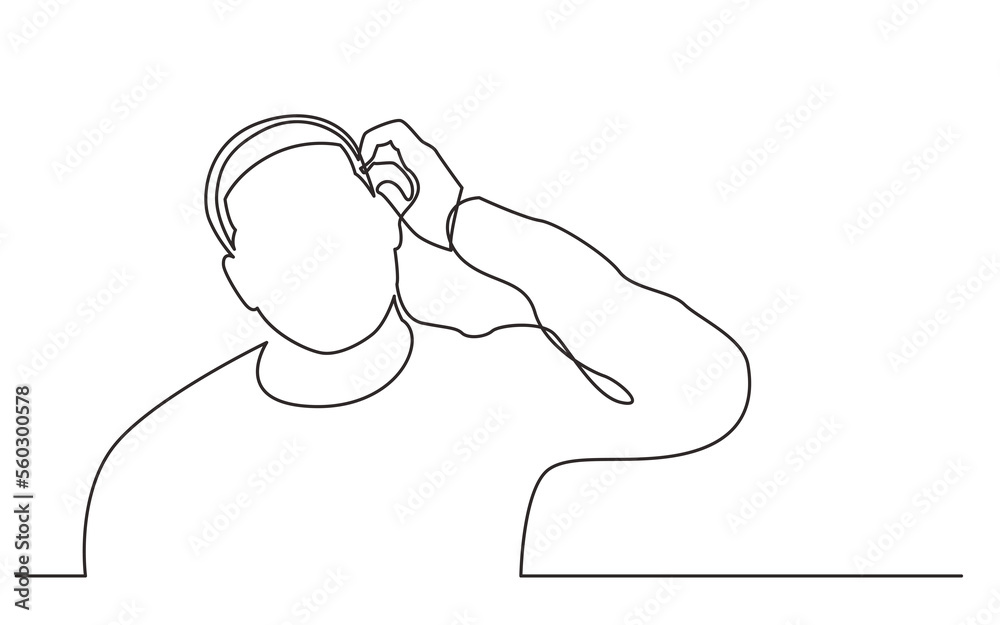 continuous line drawing frustrated man - PNG image with transparent ...
