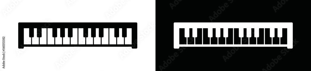 Piano music icon. Piano keys music icon symbol in the balck and white ...