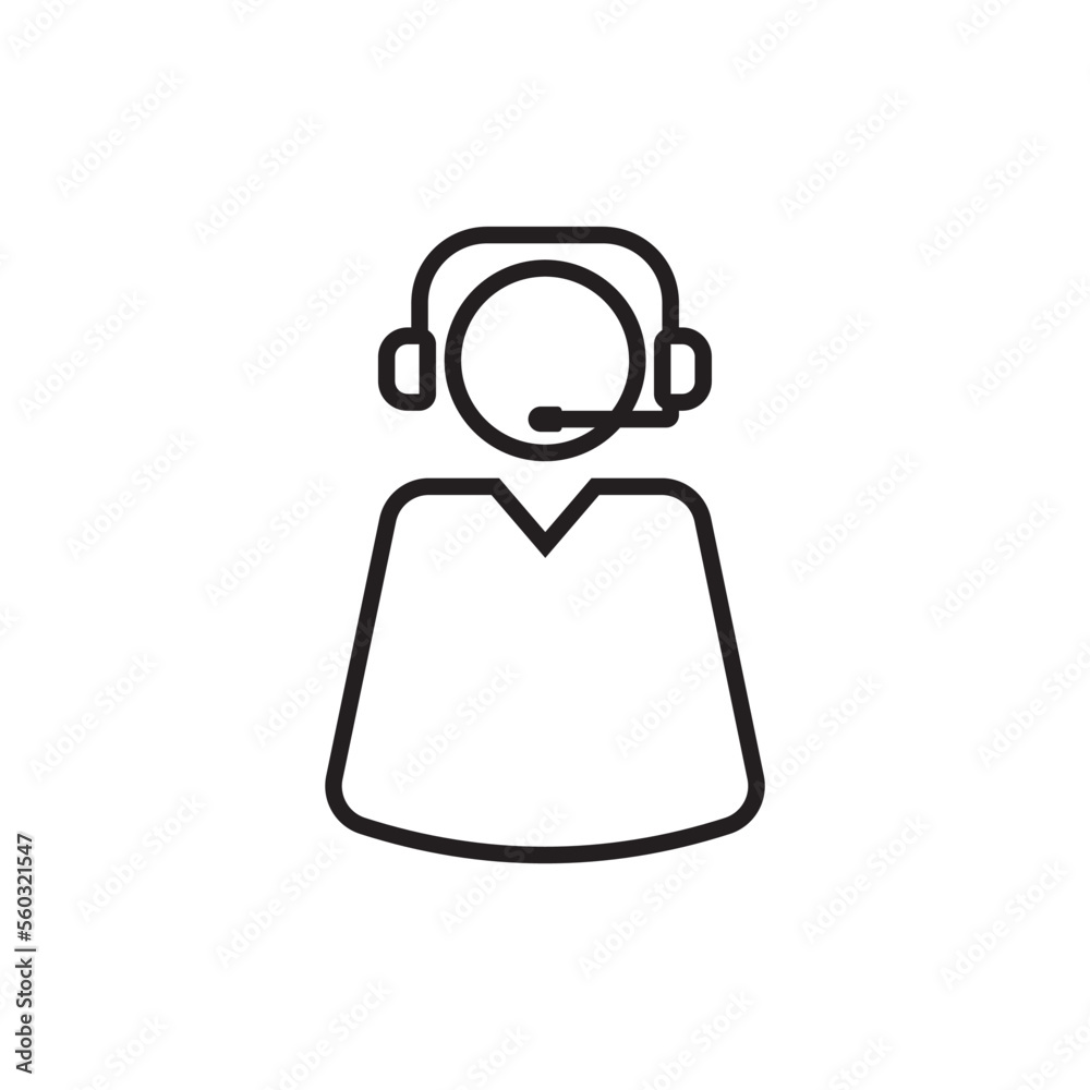 Customer service delivery service icon with black outline style ...