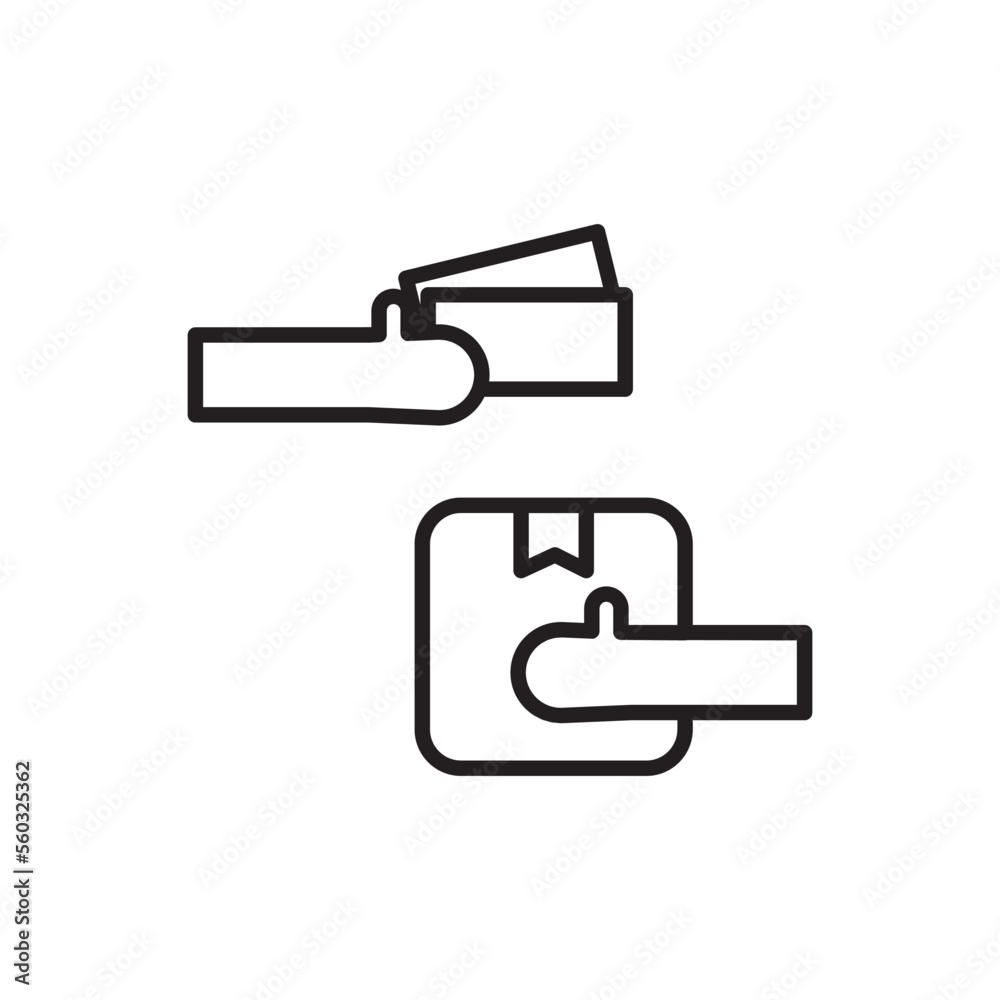 COD Cash On Delivery delivery service icons with black outline style ...