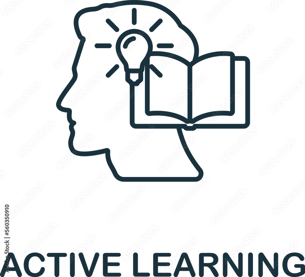 Active Learning icon. Monochrome simple Life Skills icon for templates ...