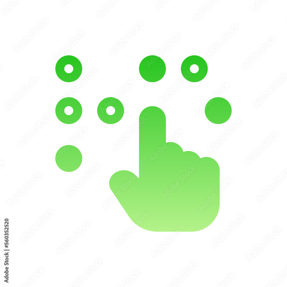 braille flat gradient icon Stock Vector | Adobe Stock