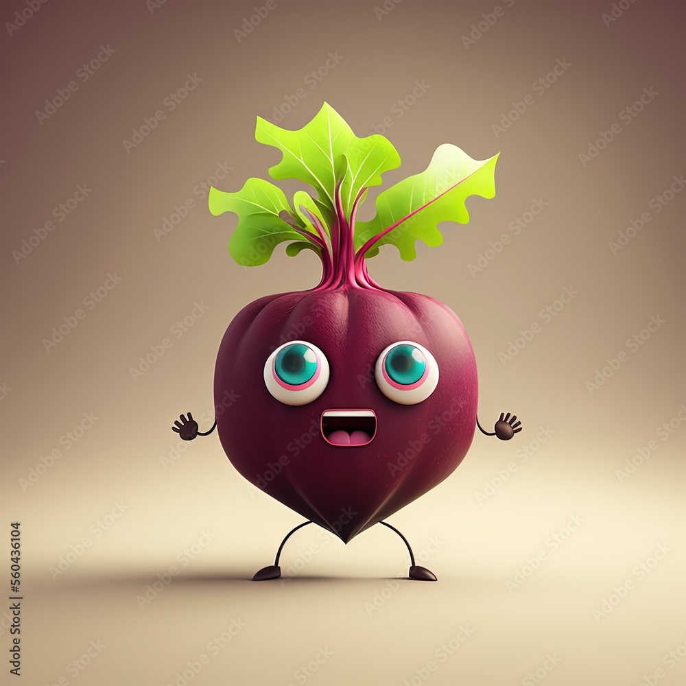 Cute Beet Character (Generative AI) Stock Illustration | Adobe Stock