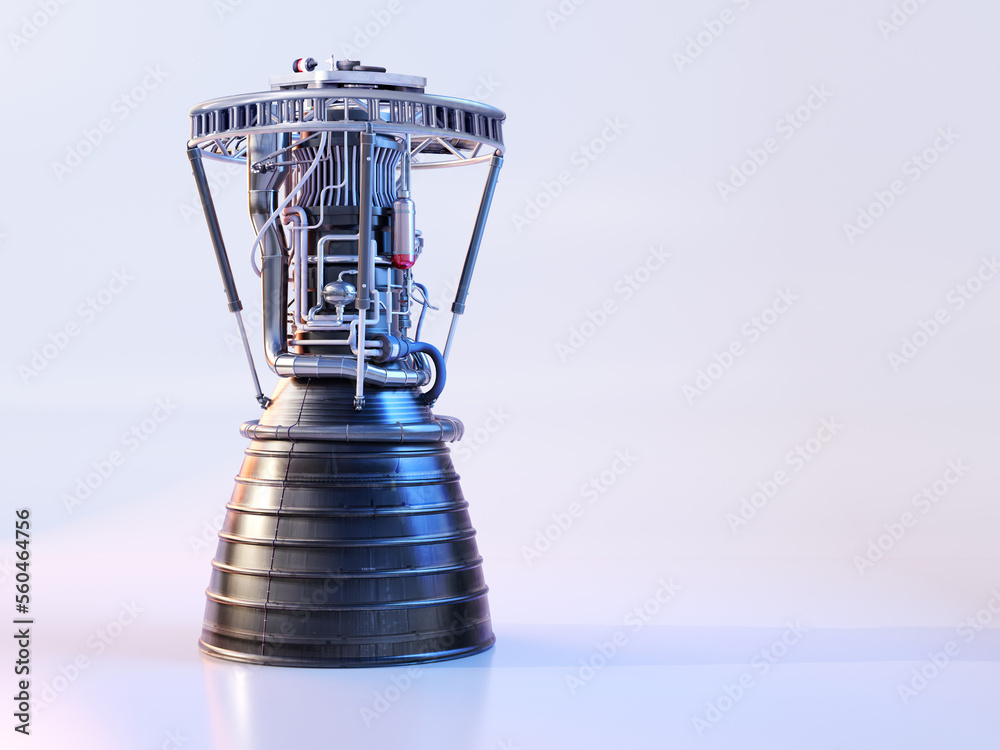 Cryogenic rocket one nozzle engine with fuel oxidizer turbopumps ...