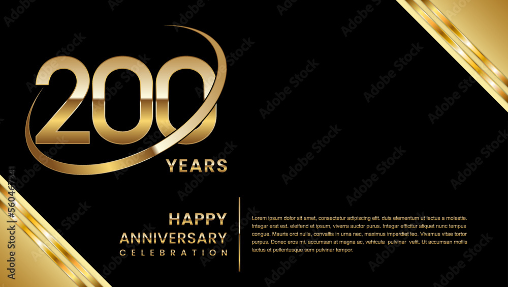 Vector de Stock 200th Anniversary Celebration. Template design with ...