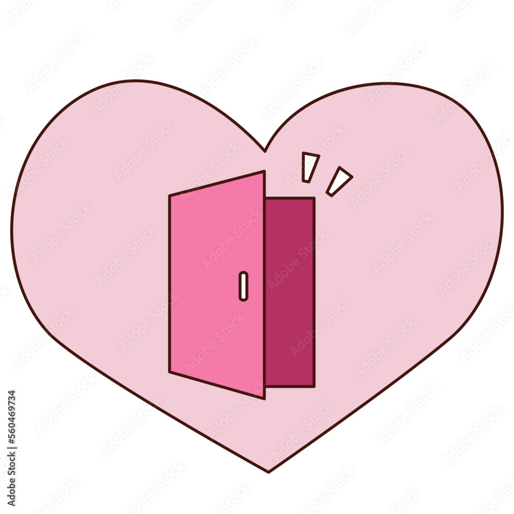heart and door the door inside the heart. open minded to receive new ...