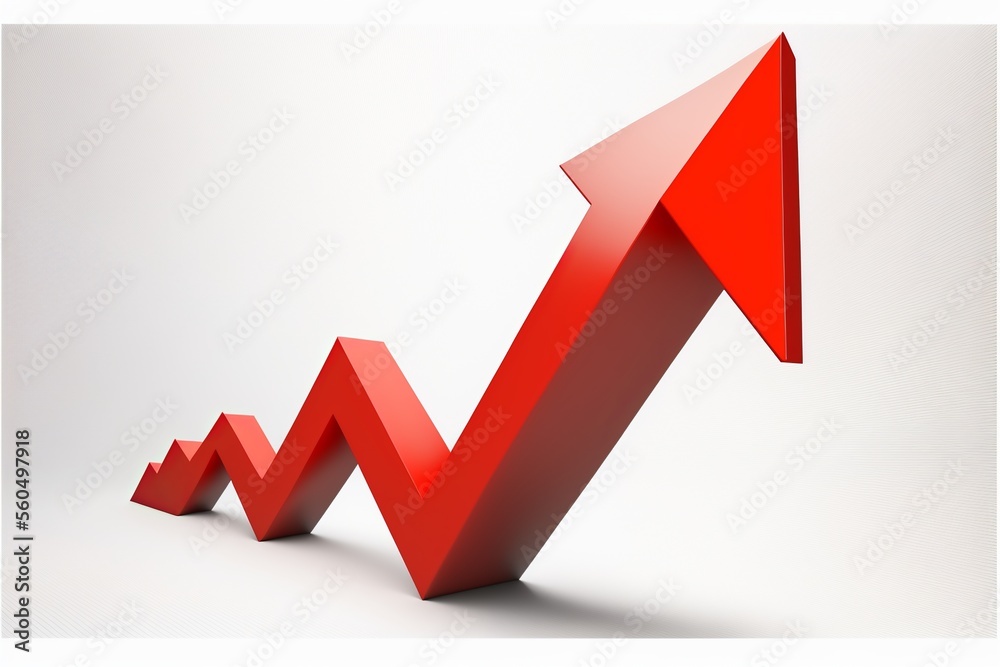 Graph red arrow illustration, white background. AI Stock Illustration ...